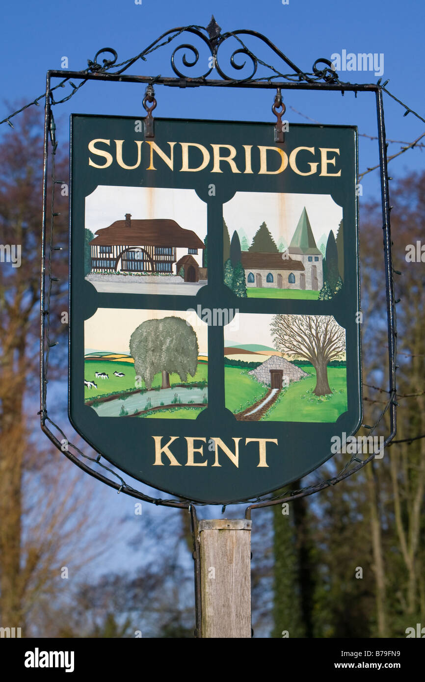 Village sign, Sundridge Kent UK Stock Photo - Alamy