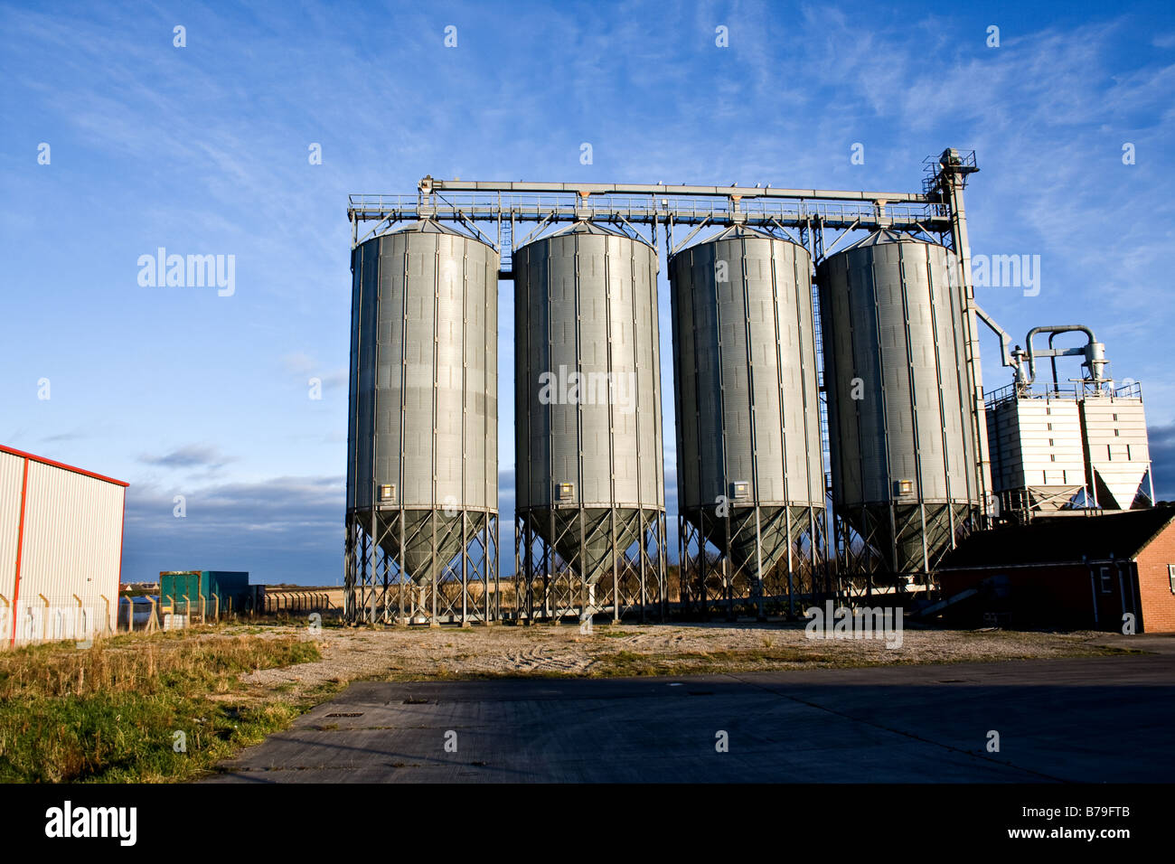 Metal aging silos for a distillery in Buckie Scotland Stock Photo - Alamy
