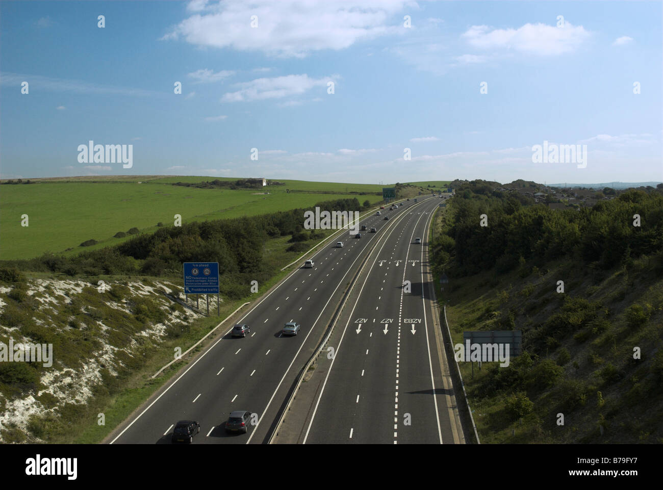 The A27 dual-carriageway heading towards Brighton from Shoreham-By-Sea ...
