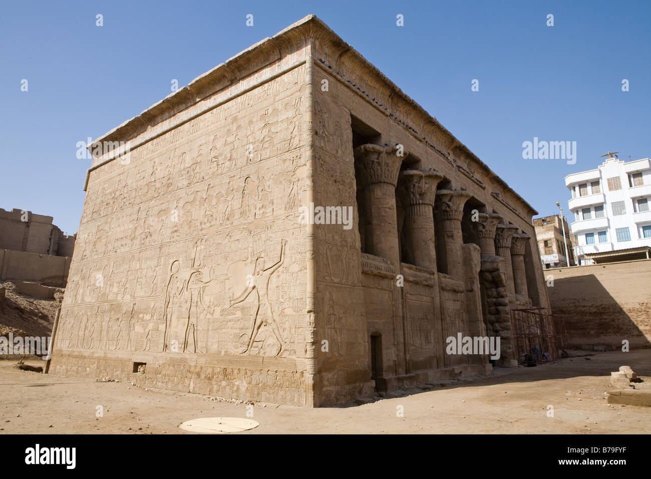 Relief work on the outer walls at the Temple of Khnum at Esna, Egypt ...