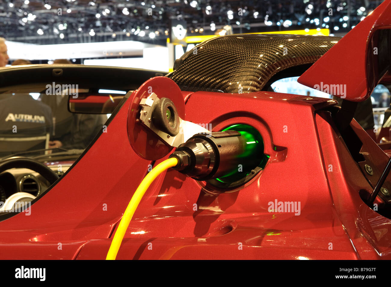 Red tesla car charging hi-res stock photography and images - Alamy