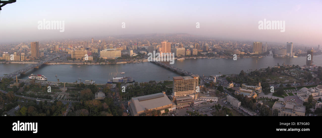 Panorama of the city of Cairo as seen from the cairo tower Stock Photo ...