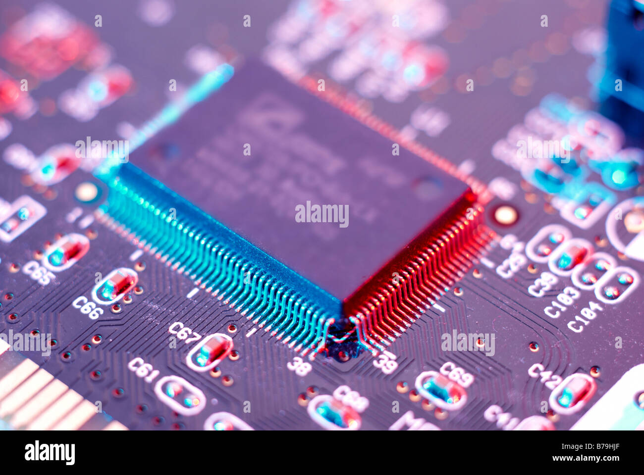 Detailed look of the circuits of a computer motherboard Stock Photo - Alamy