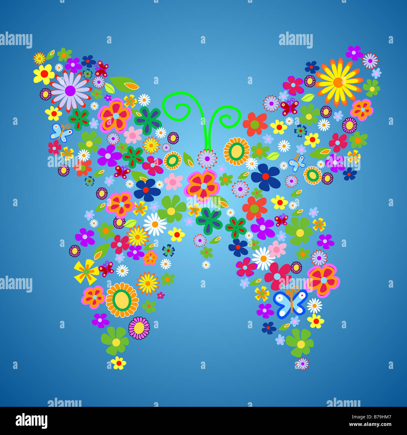 spring flower butterfly vector illustration Stock Photo - Alamy