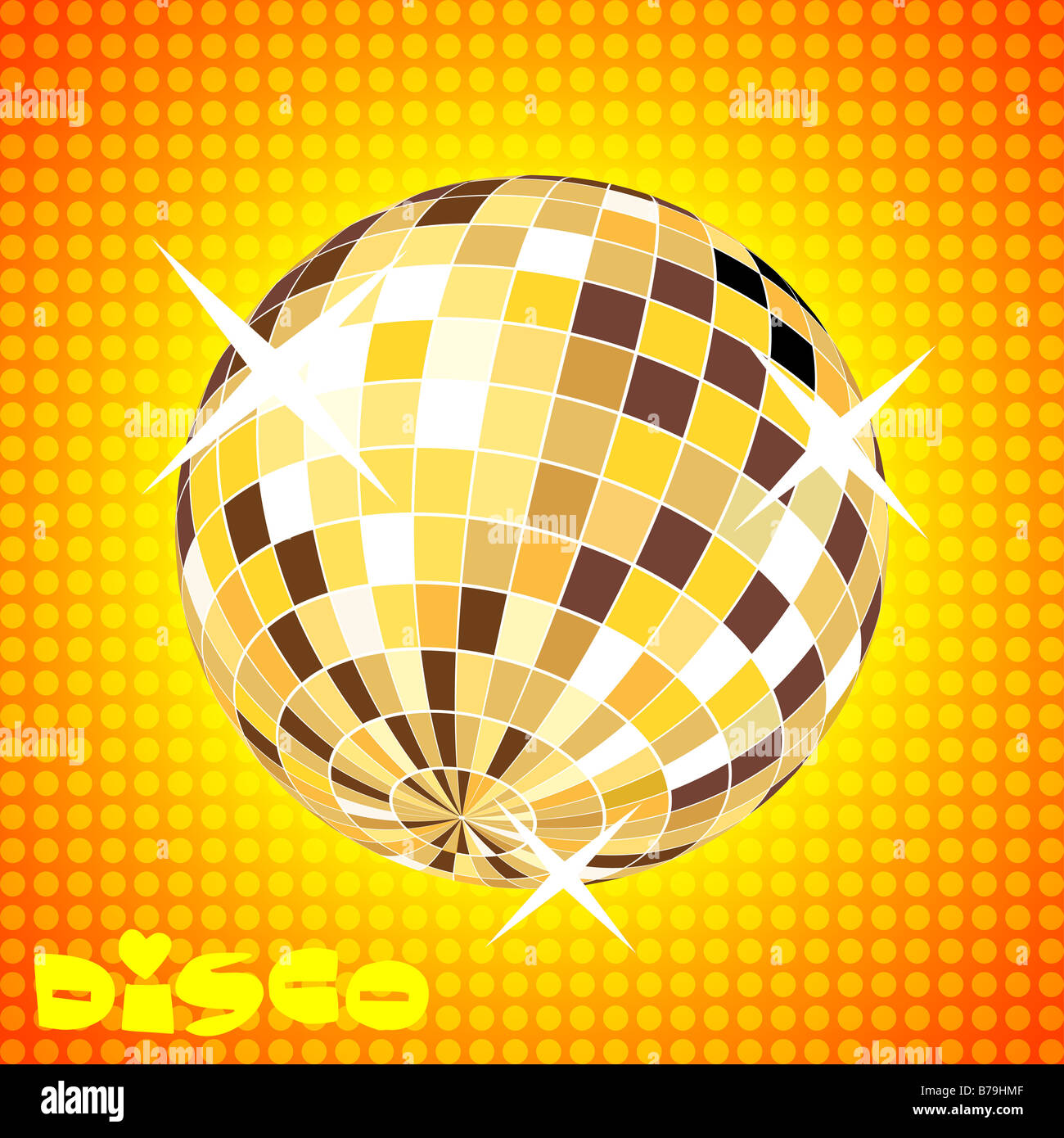 retro party background with disco ball vector illustration Stock Photo ...