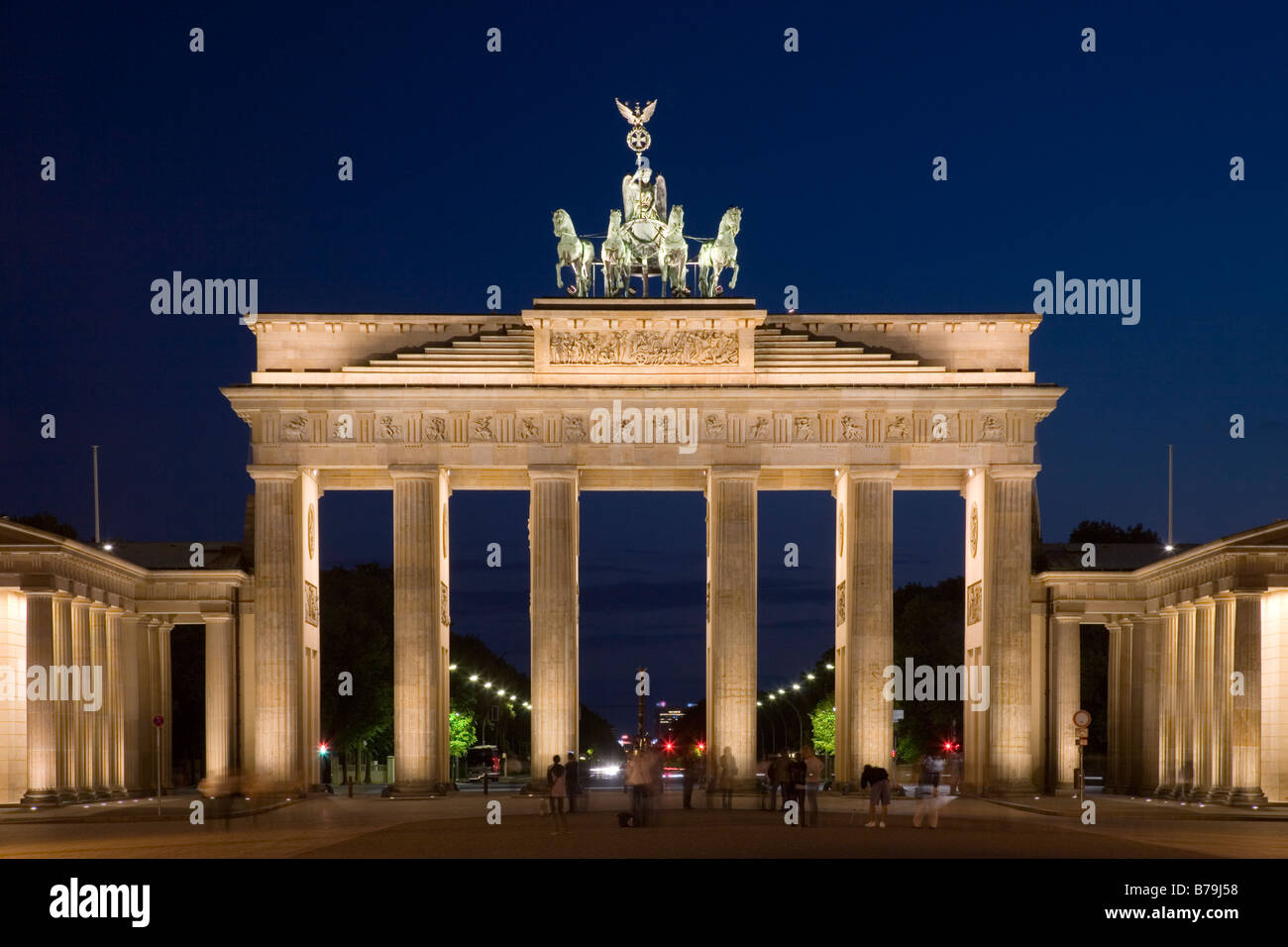 View of the illuminated Brandenburg Gate from the Eastern side Stock ...