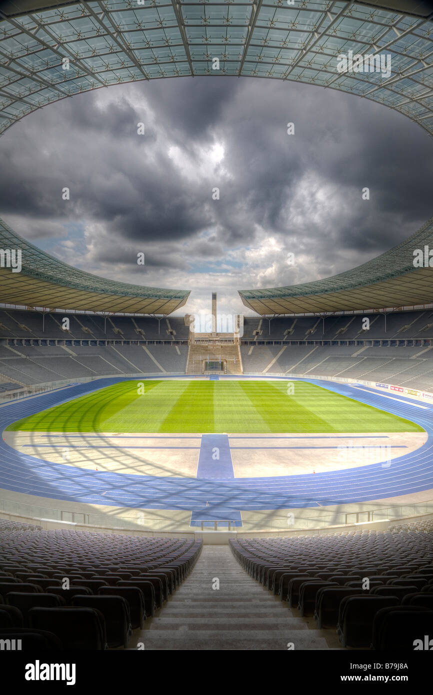 View across the Olympic Stadium Olympiastadion in Berlin Stock Photo ...