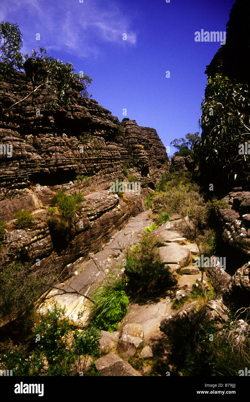 A ridge between the sandstone rocks part of the ridges in the Grampians ...