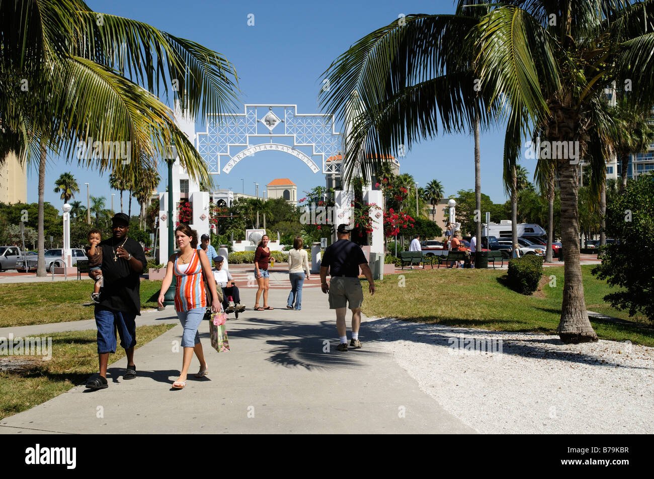 Park and gardens on the waterfront bayside area of Sarasota a holiday ...