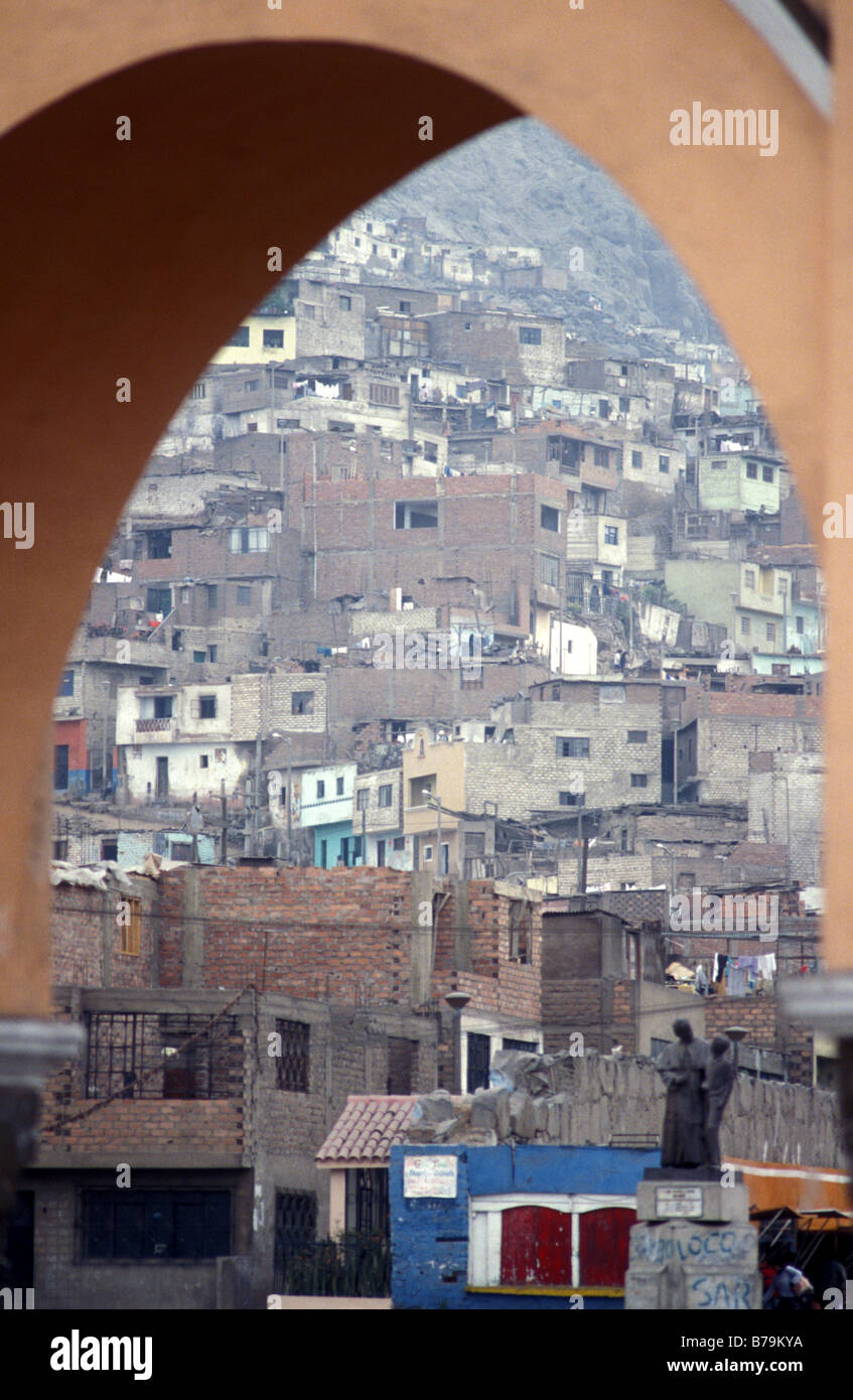 archway and slum in rimac lima peru Stock Photo - Alamy