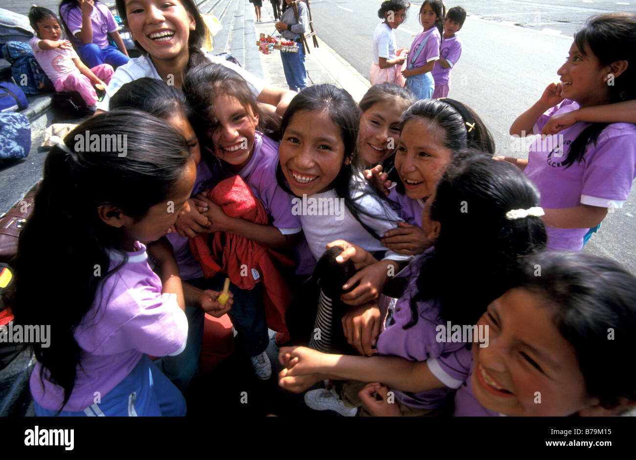 school kids in plaza de armas lima peru Stock Photo - Alamy