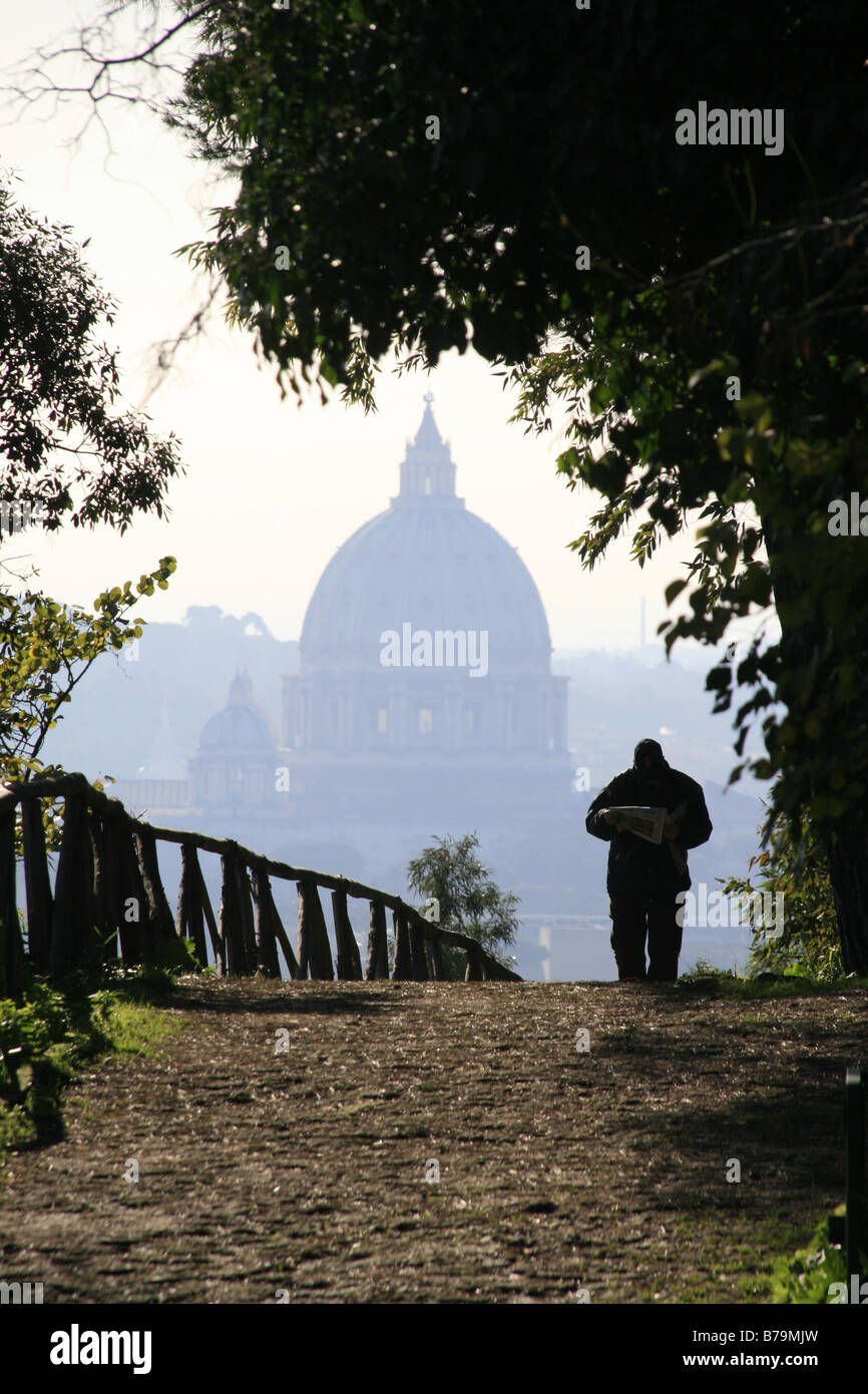 st peter's dome seen from monte mario park in rome Stock Photo - Alamy