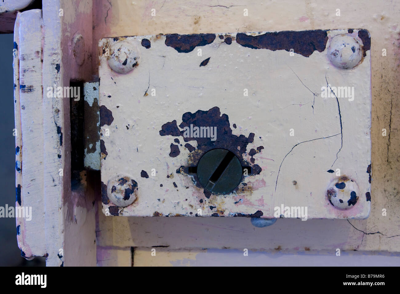 Locks on cells doors at Alcatraz prison San Francisco USA Stock Photo ...