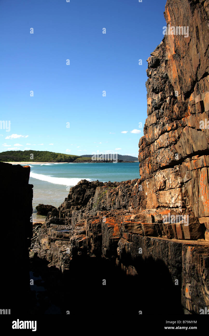 Rugged rocks with blue sky hi-res stock photography and images - Alamy