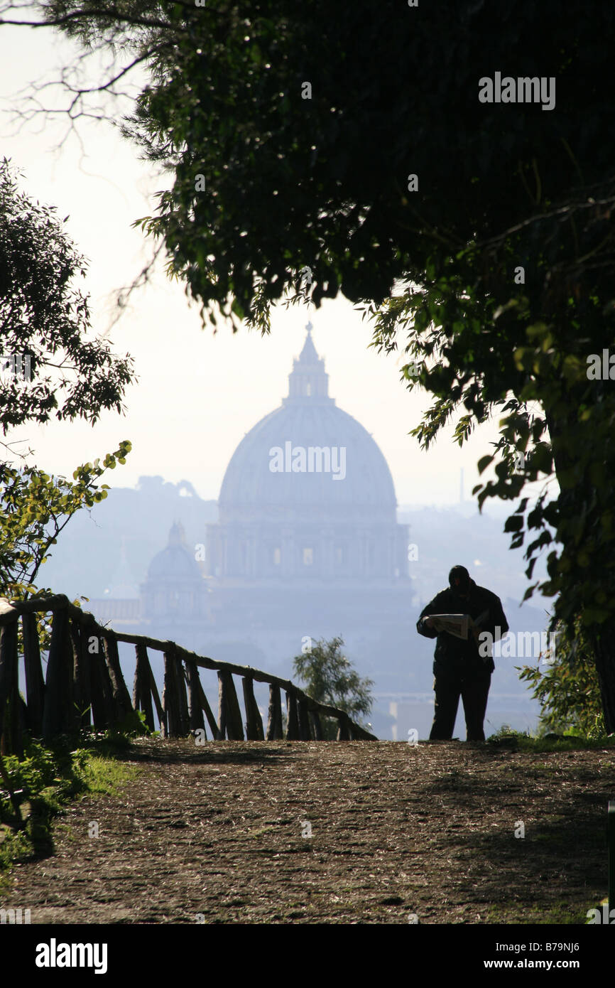 st peter's dome seen from monte mario park in rome Stock Photo - Alamy