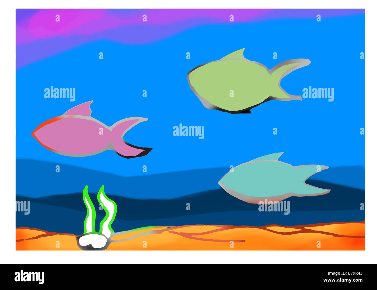 illustration of fish with an abstract background Stock Photo - Alamy