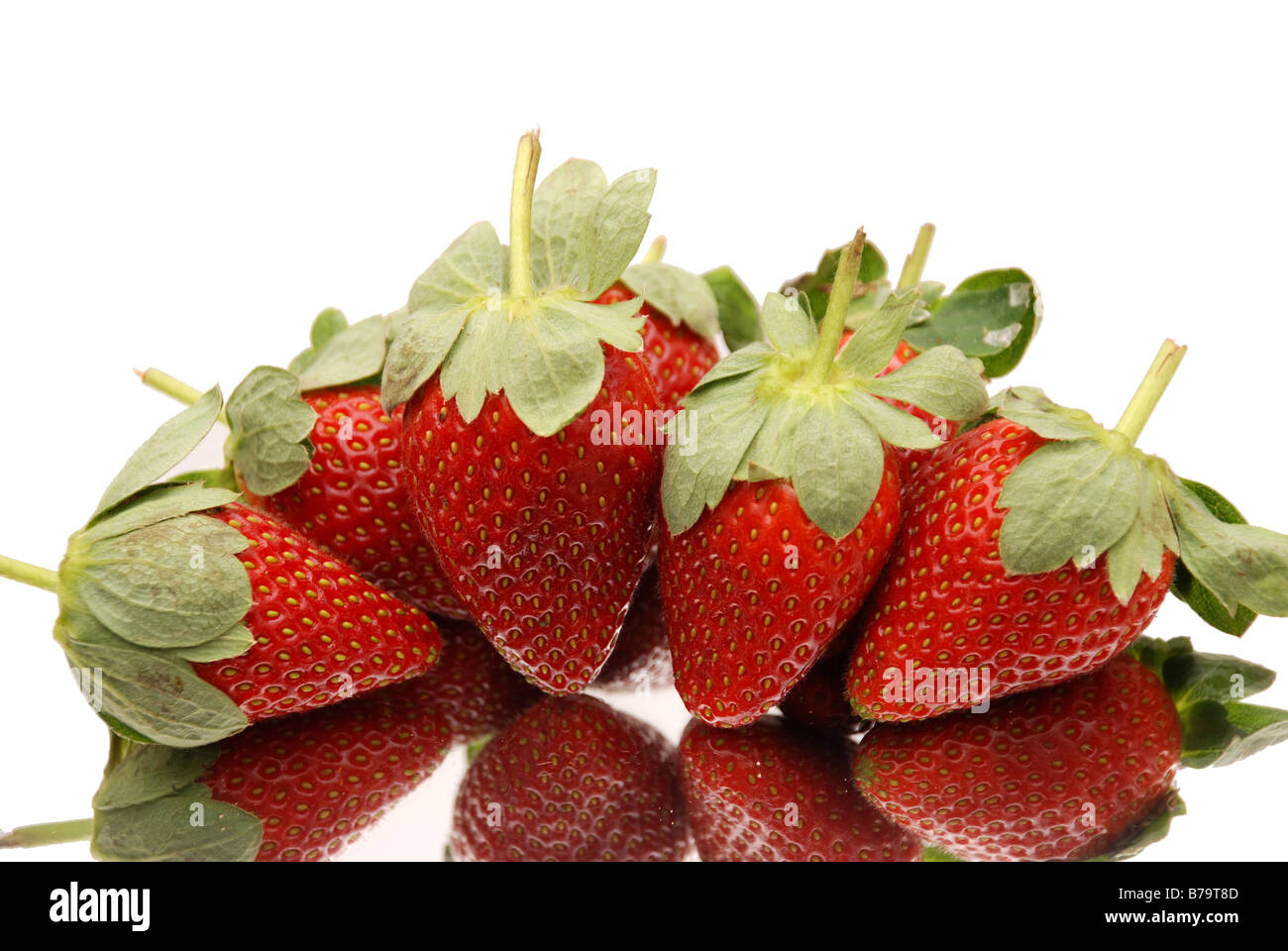 Group of Strawberyy with reflection Stock Photo - Alamy