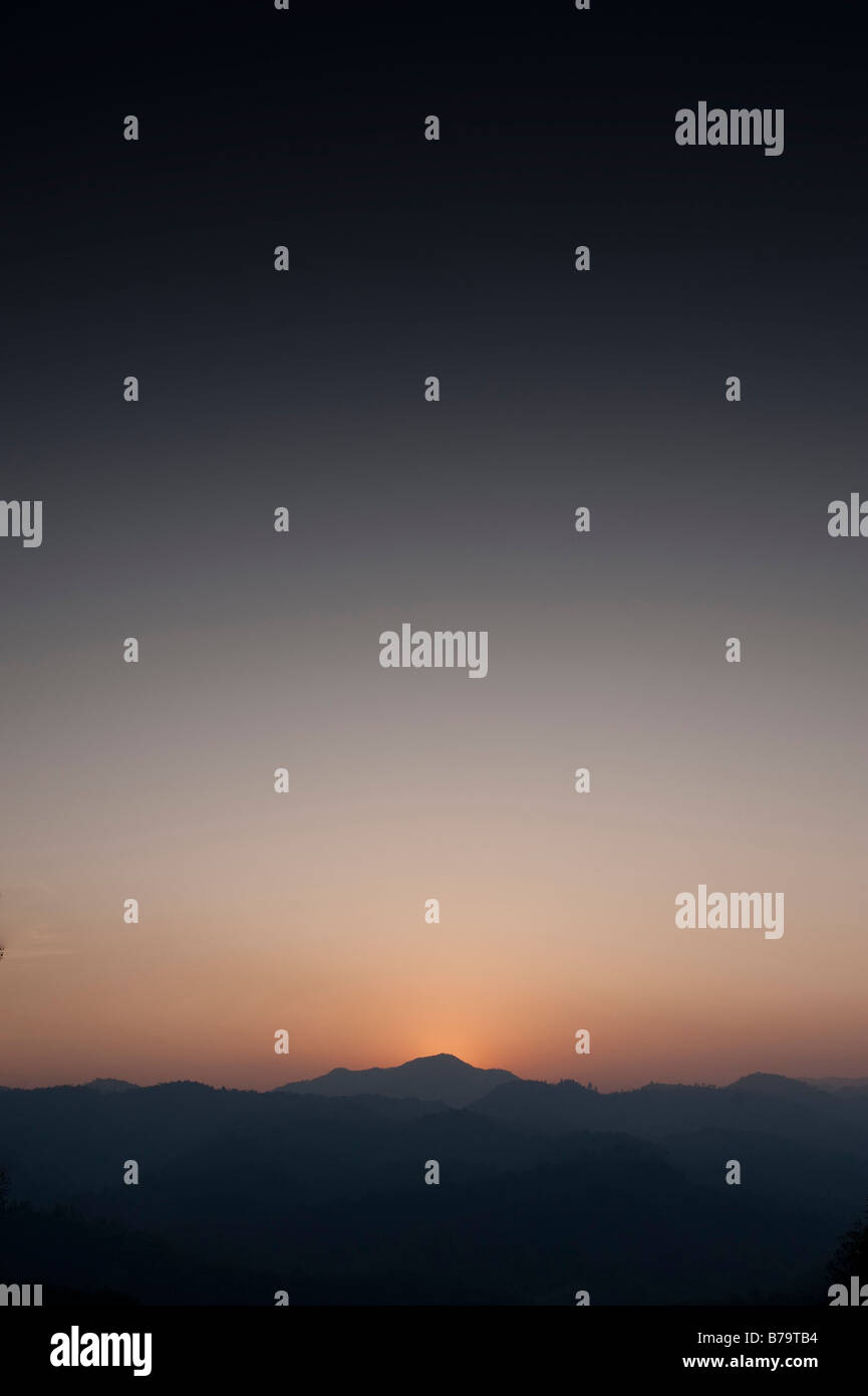 Mountains in Thailand at sunset Stock Photo - Alamy