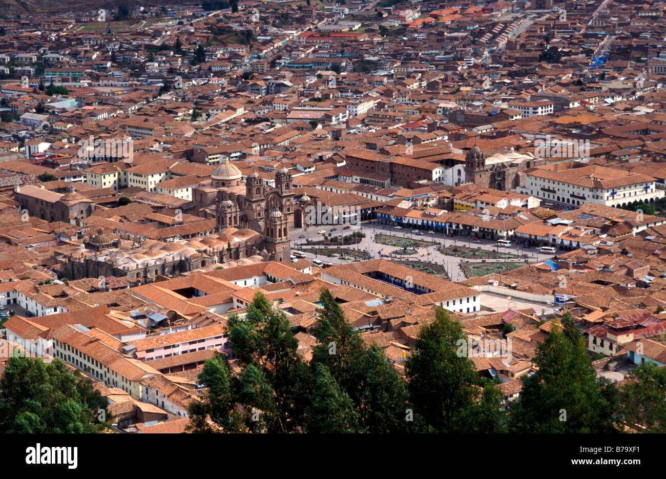 elevated view of cusco sacred valley peru Stock Photo - Alamy