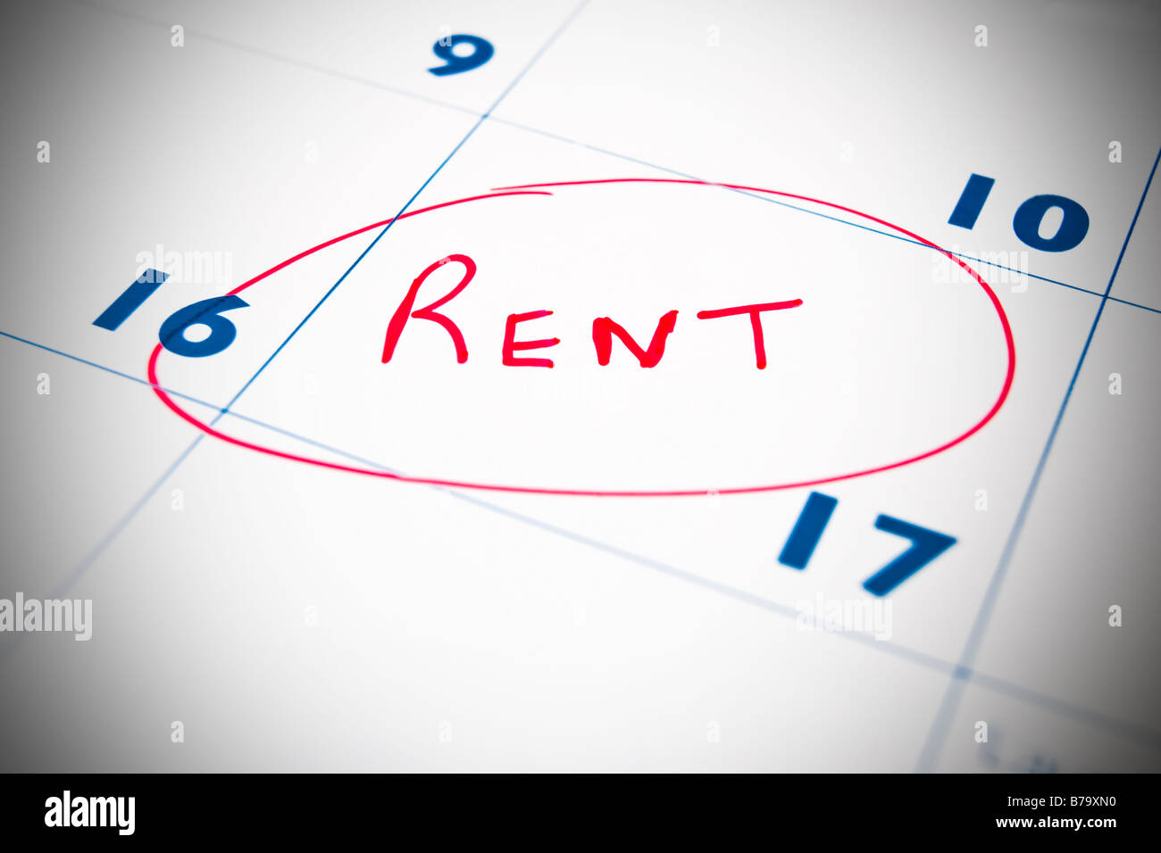 Rent due written on calendar hi-res stock photography and images - Alamy