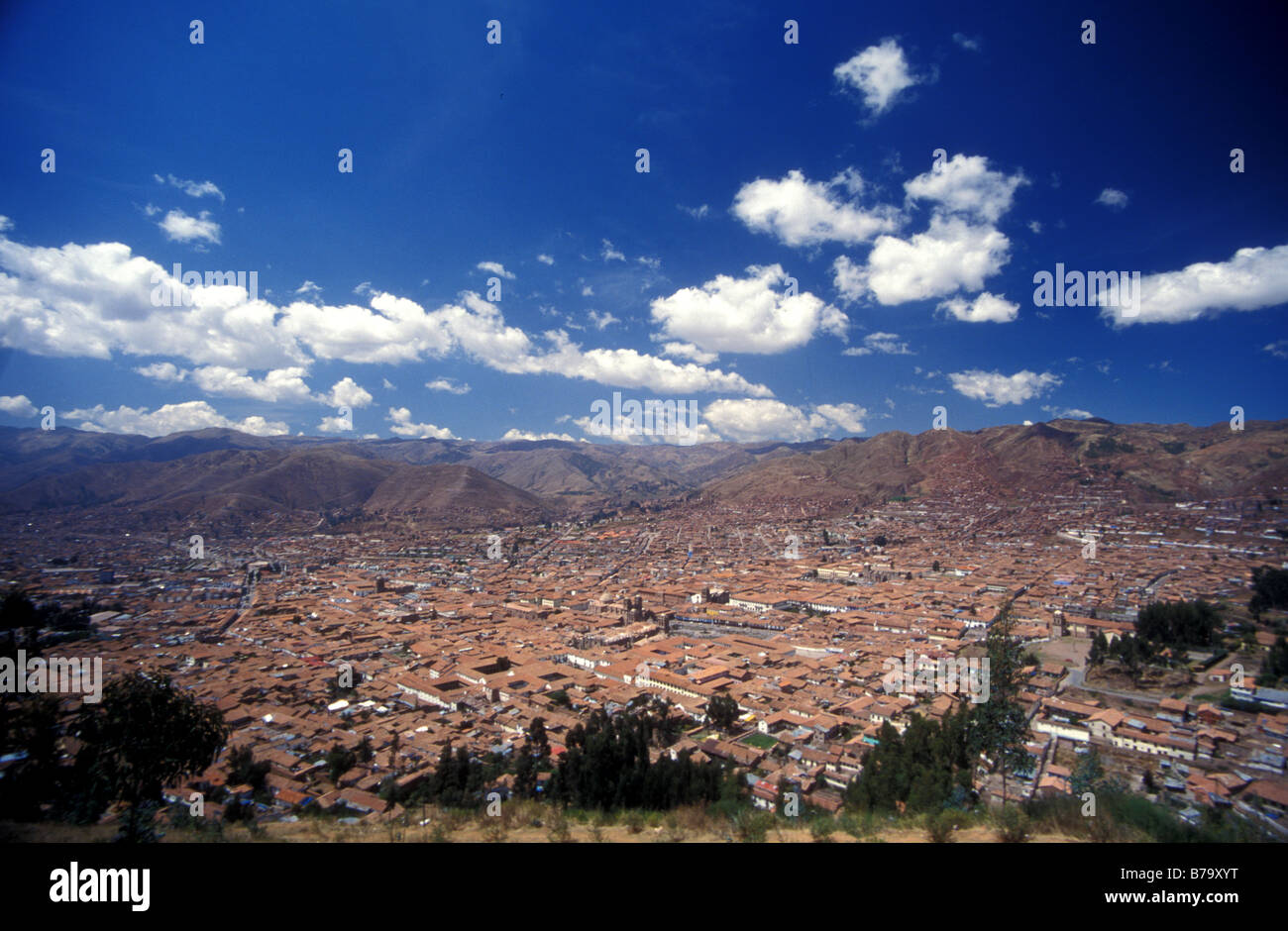 elevated view of cusco sacred valley peru Stock Photo - Alamy