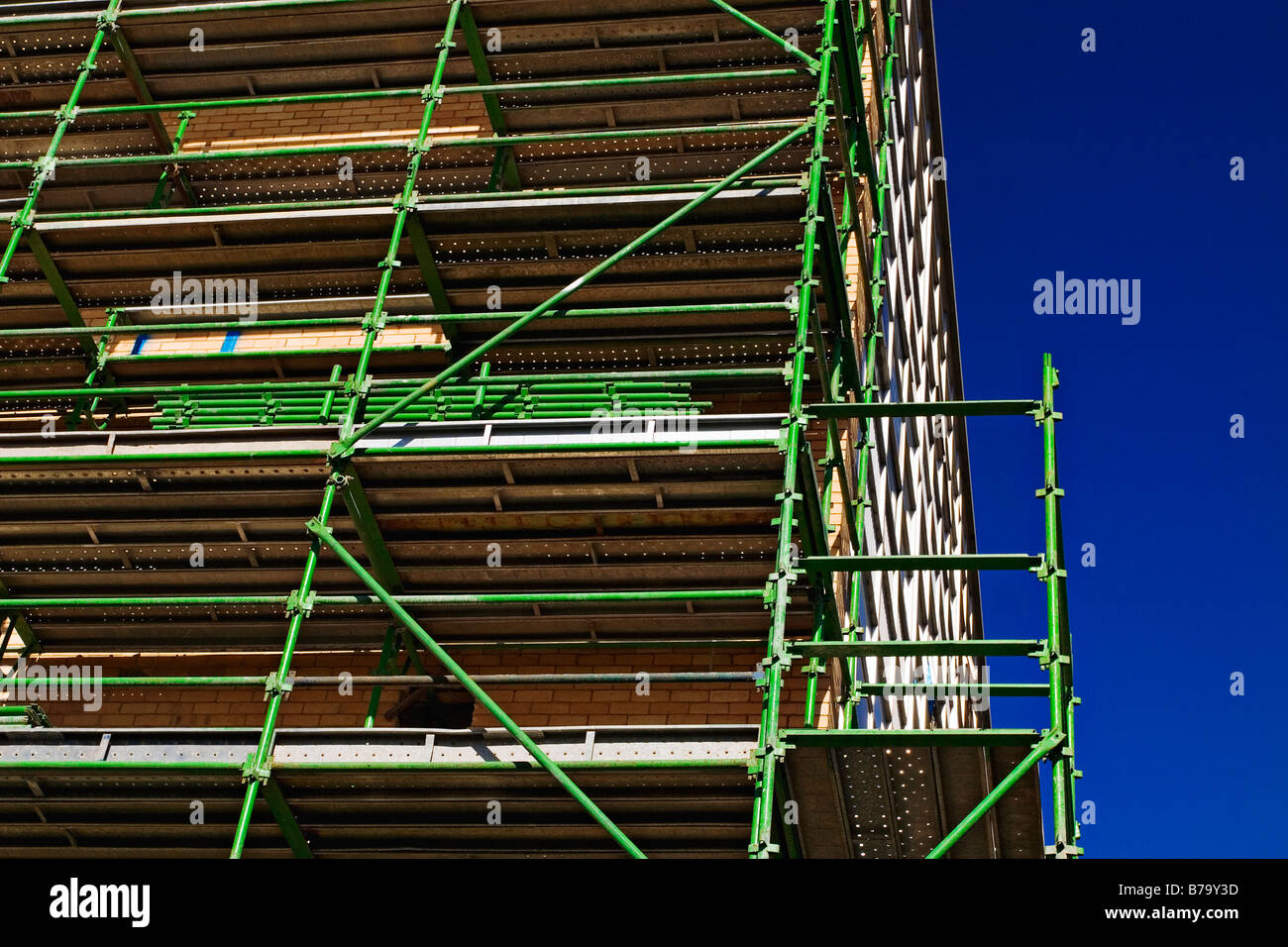 Construction / Steel scaffolding against the facade of a building.The ...