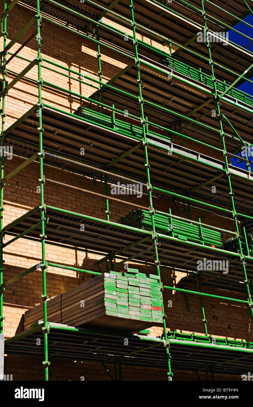Construction / Steel scaffolding against the facade of a building.The ...