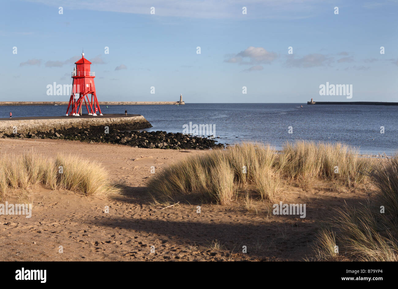 The Groyne and South Shields Bay Stock Photo - Alamy