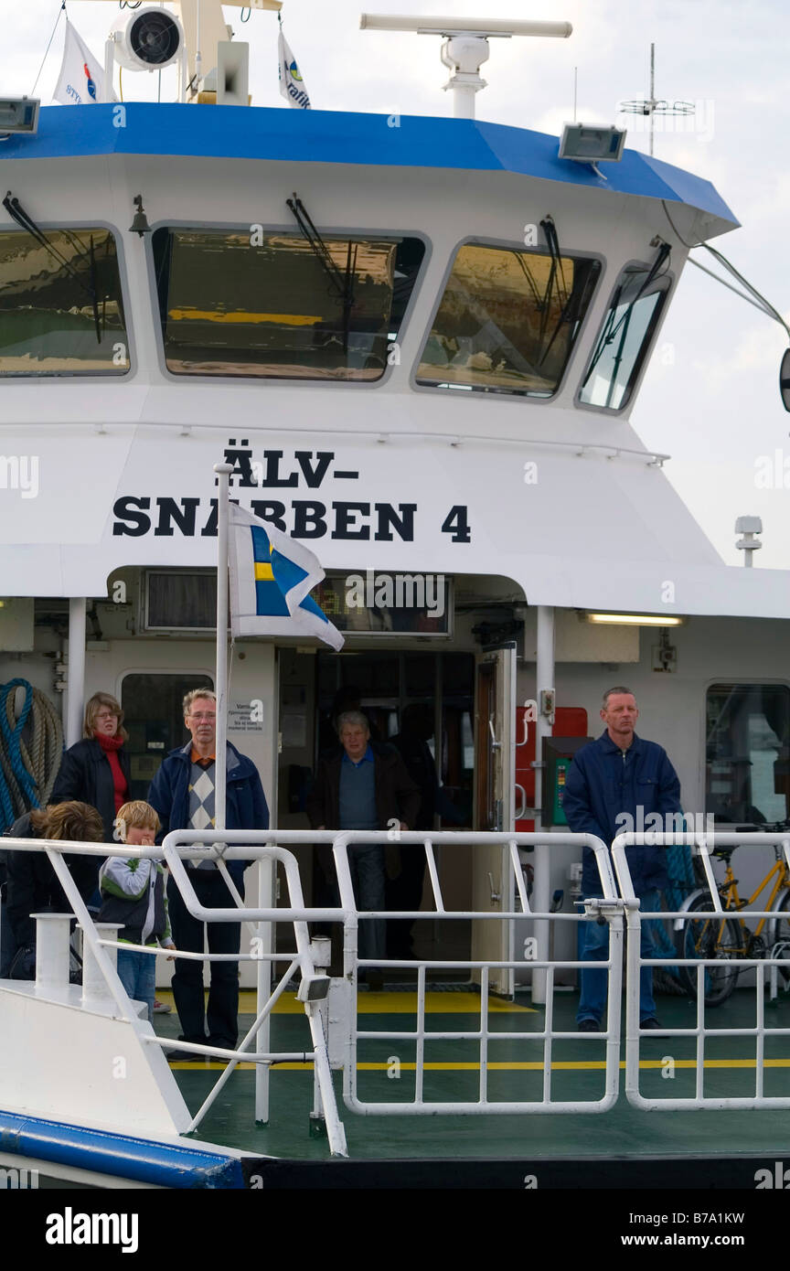 Passengers on ferry on the River Gota in Gothenburg (Goteborg), Sweden ...
