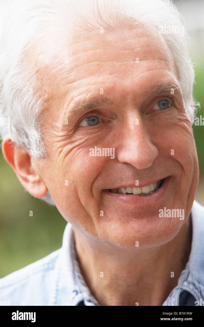 Portrait Of Senior Man Smiling Stock Photo - Alamy