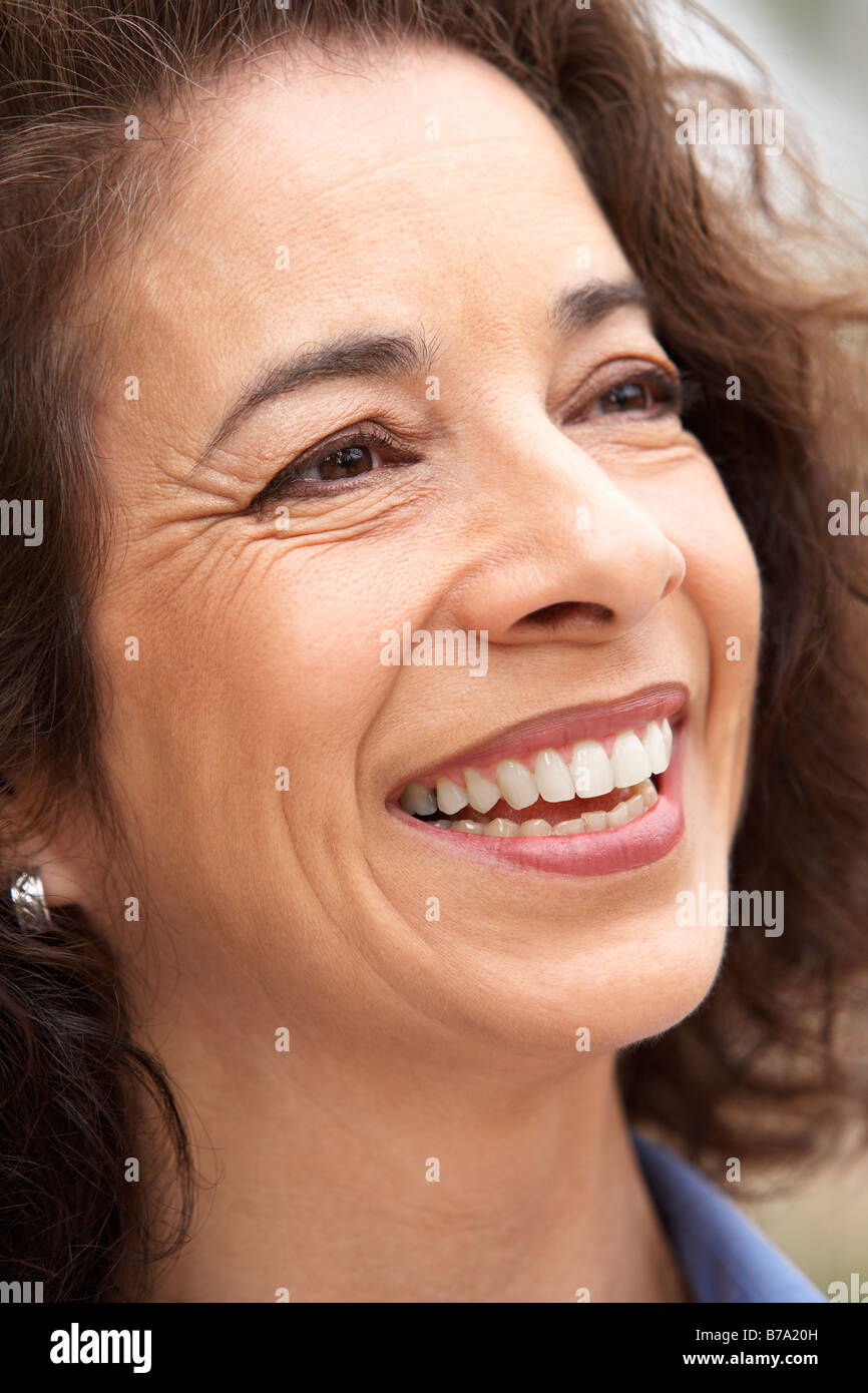 Portrait Of Middle Aged Woman Smiling Stock Photo - Alamy