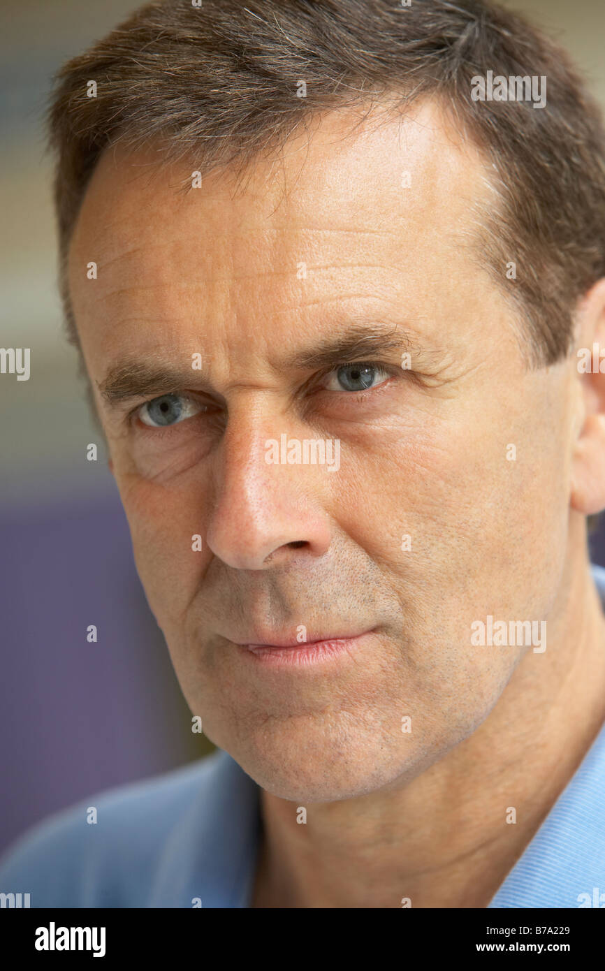 Middle Aged Man In Contemplation Stock Photo - Alamy