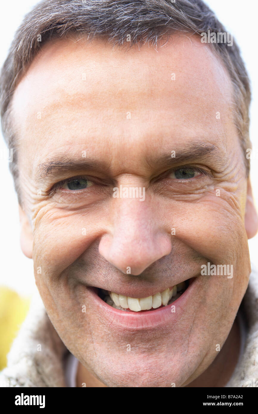 Middle Aged Man Smiling At The Camera Stock Photo - Alamy