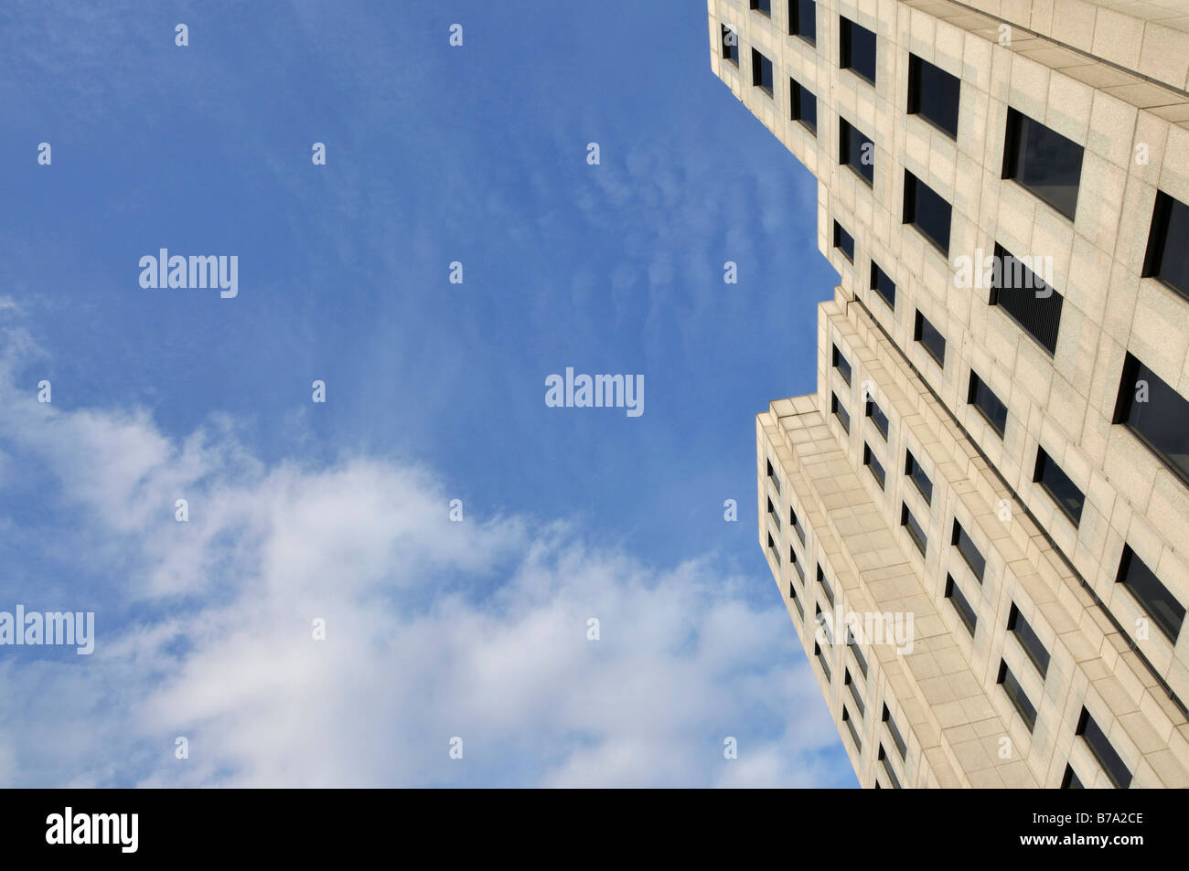 Flat Building with blue sky background Stock Photo - Alamy