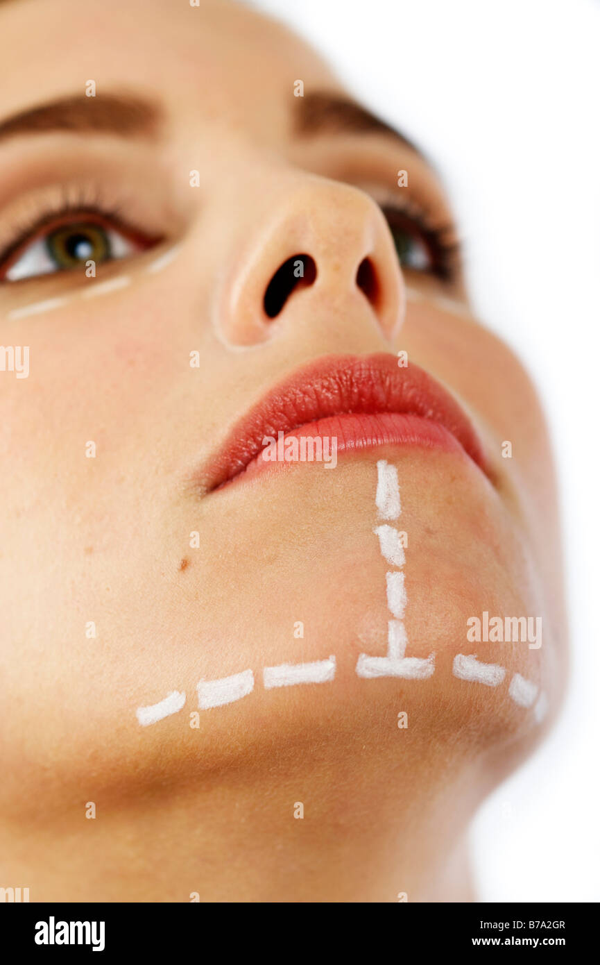 Woman Plastic Surgery Face Lines High Resolution Stock Photography and ...