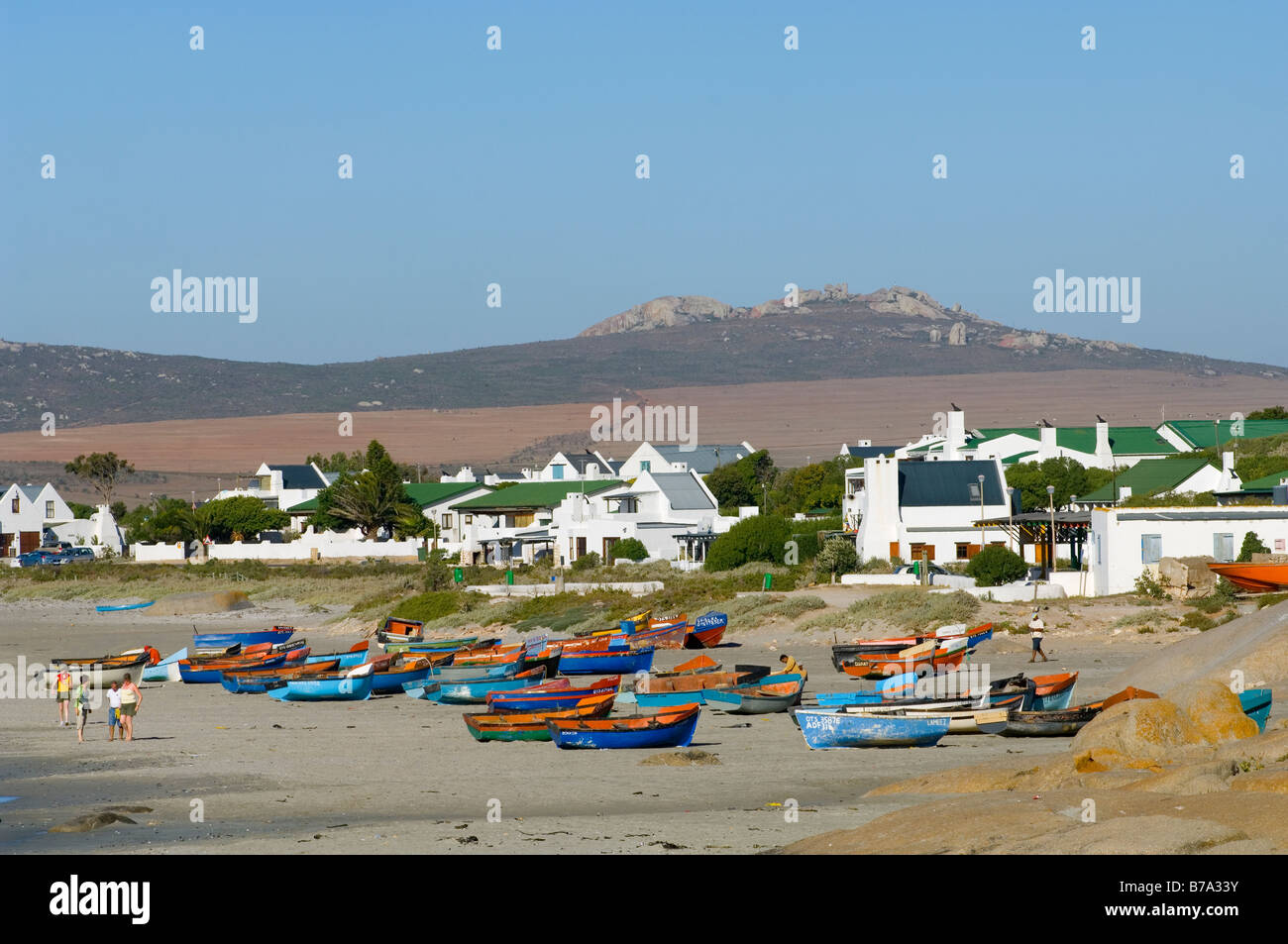 Bakkie fishing boats on the beach of Paternoster a fishing village on ...