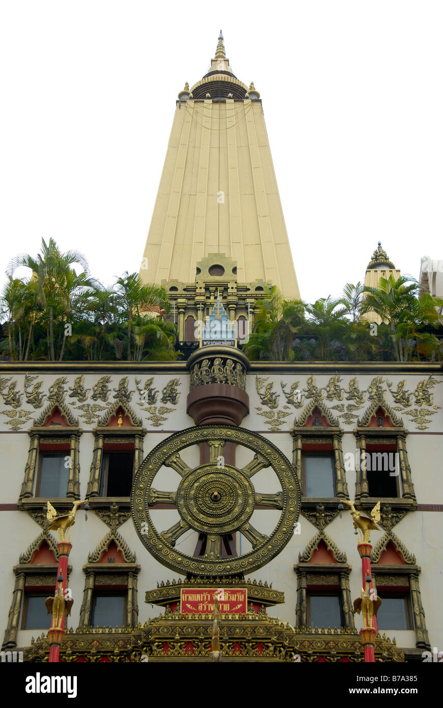 Buddhism, Wat Pa Si Temple, and the symbol for the Wheel of life, and a ...