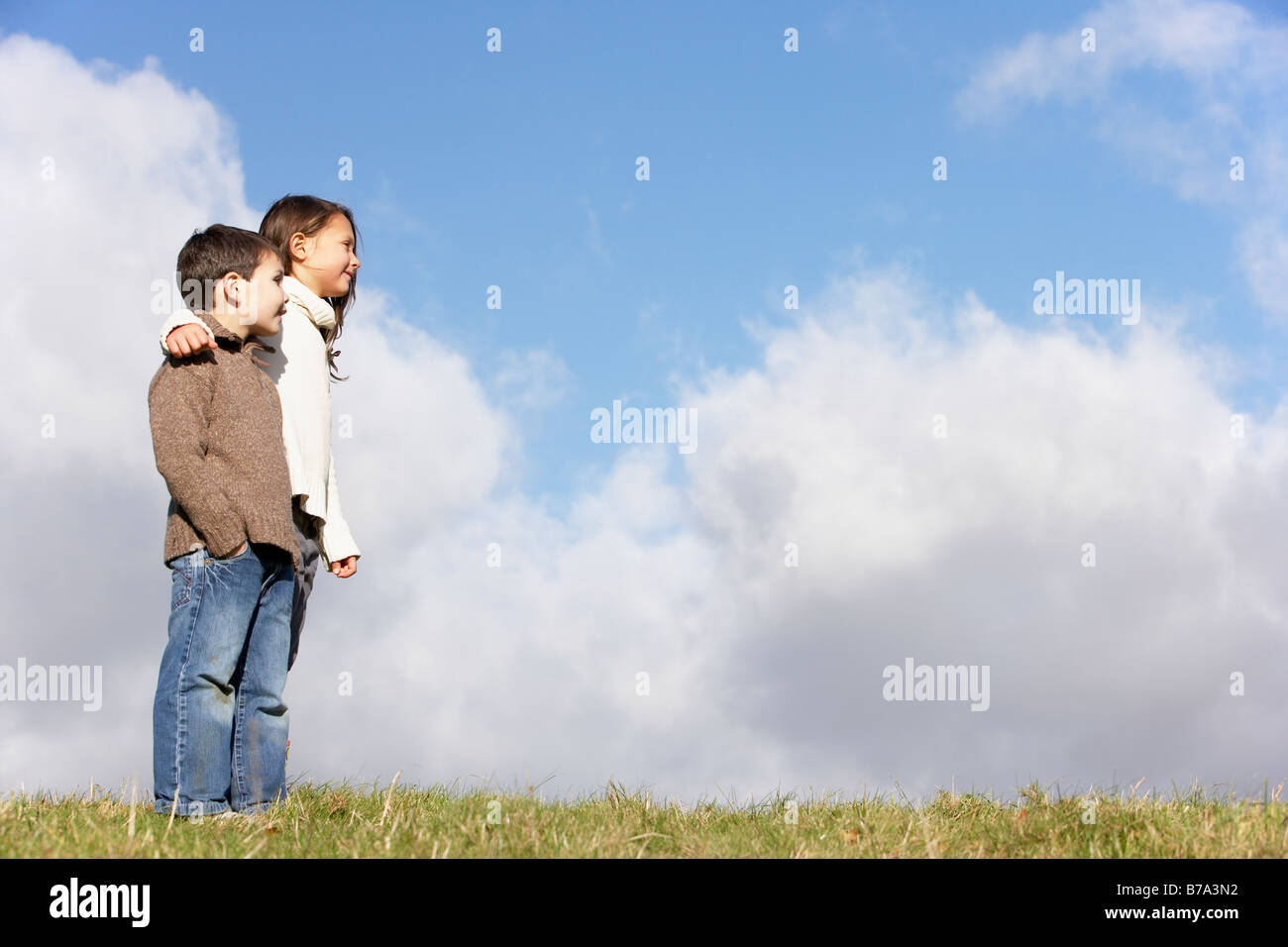 Year old brother sister standing hi-res stock photography and images ...