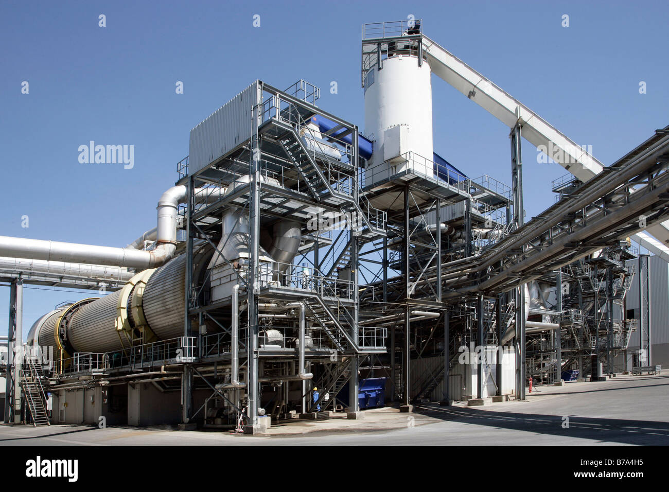 Rotary drum dryer for the production of particle board or chipboard, at ...