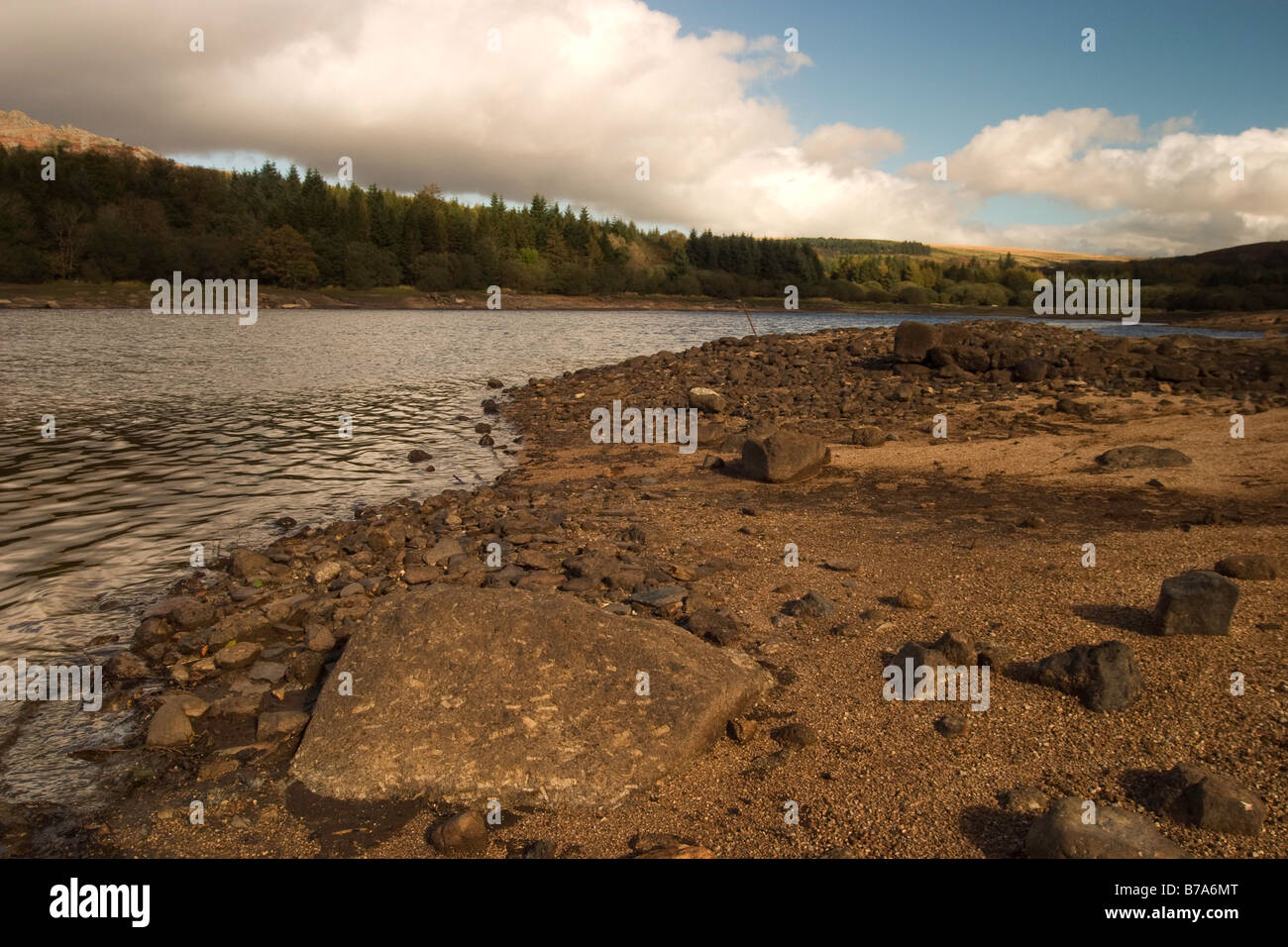 Burrator Reservoir during a severe drought Stock Photo - Alamy