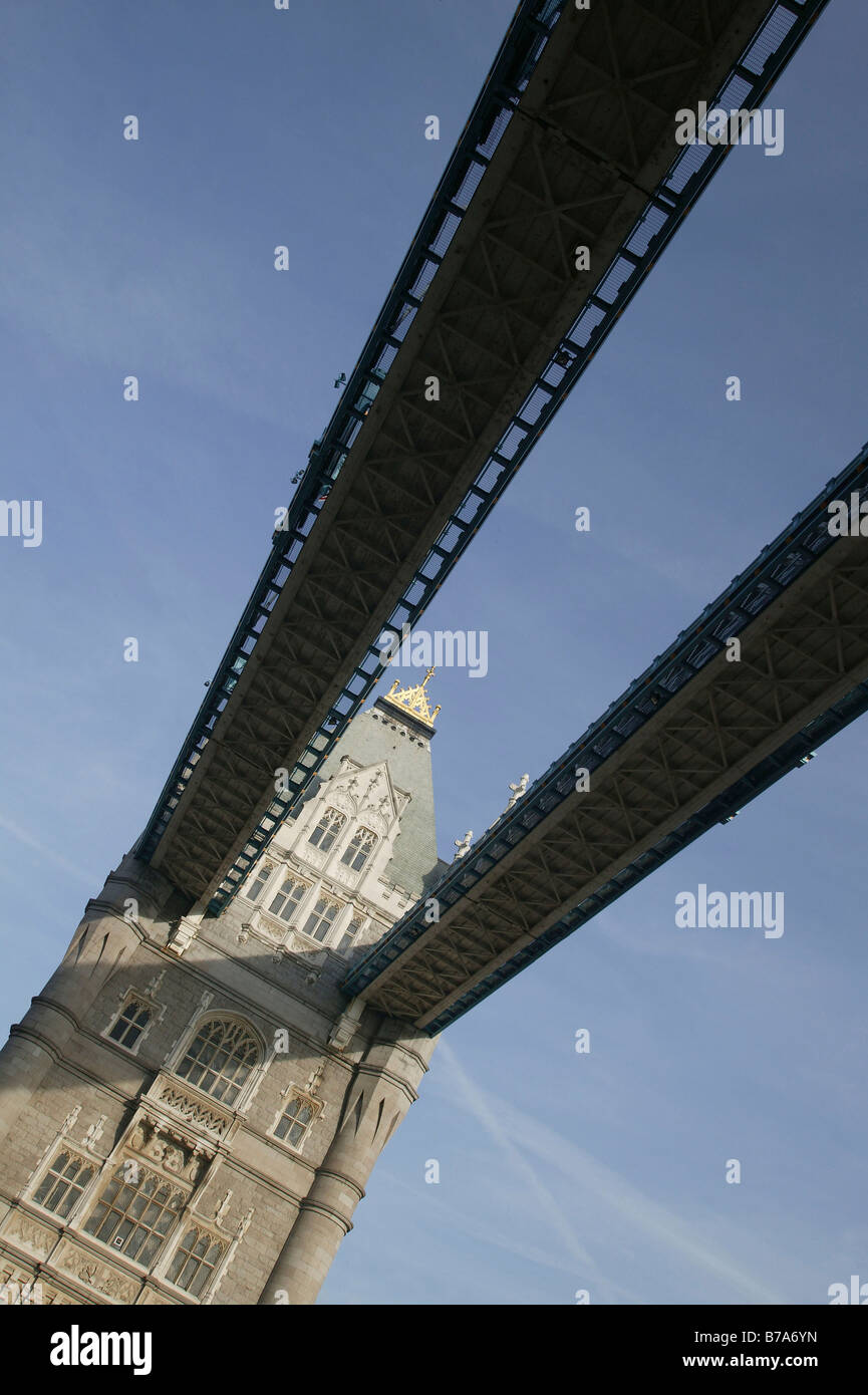Steel beams of the Tower Bridge in London, England, Great Britain ...