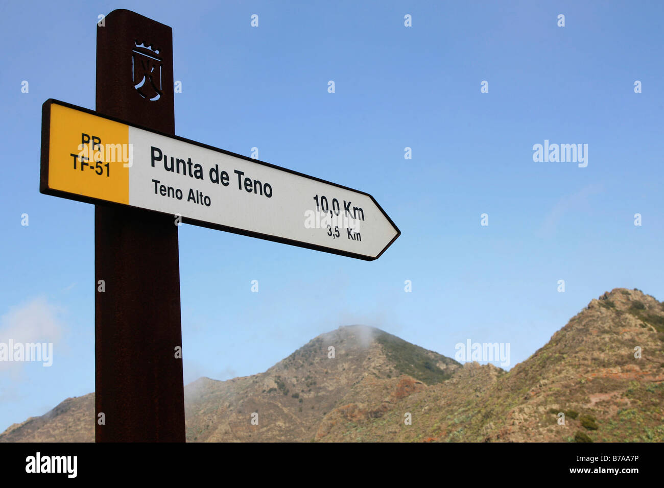 Sign post to Punta de Teno, Tenerife, Canary Islands, Spain, Europe ...