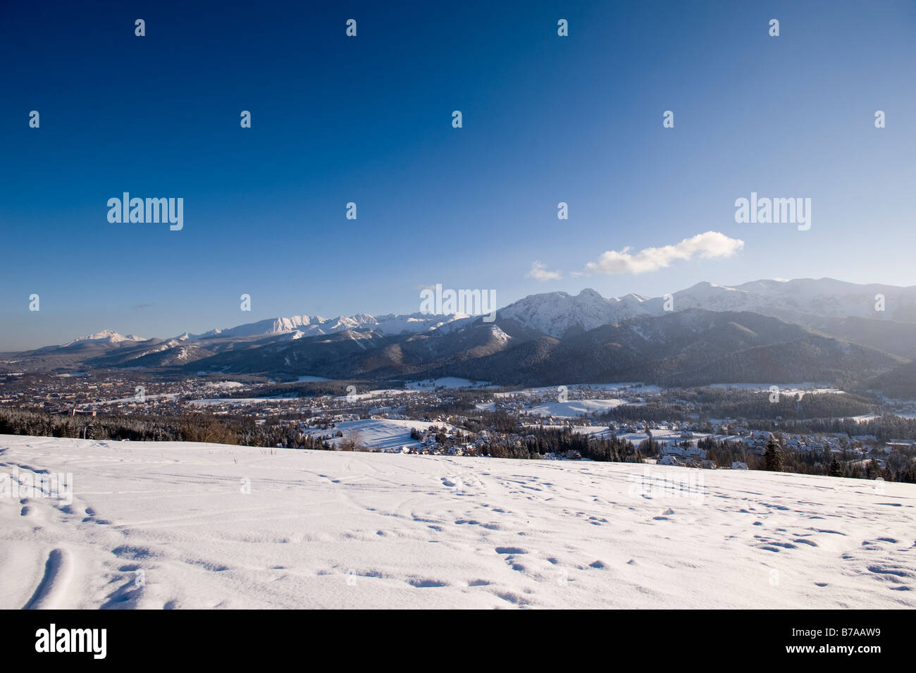 Zakopane and view of Tatra Mountains Podhale Region Poland Stock Photo ...
