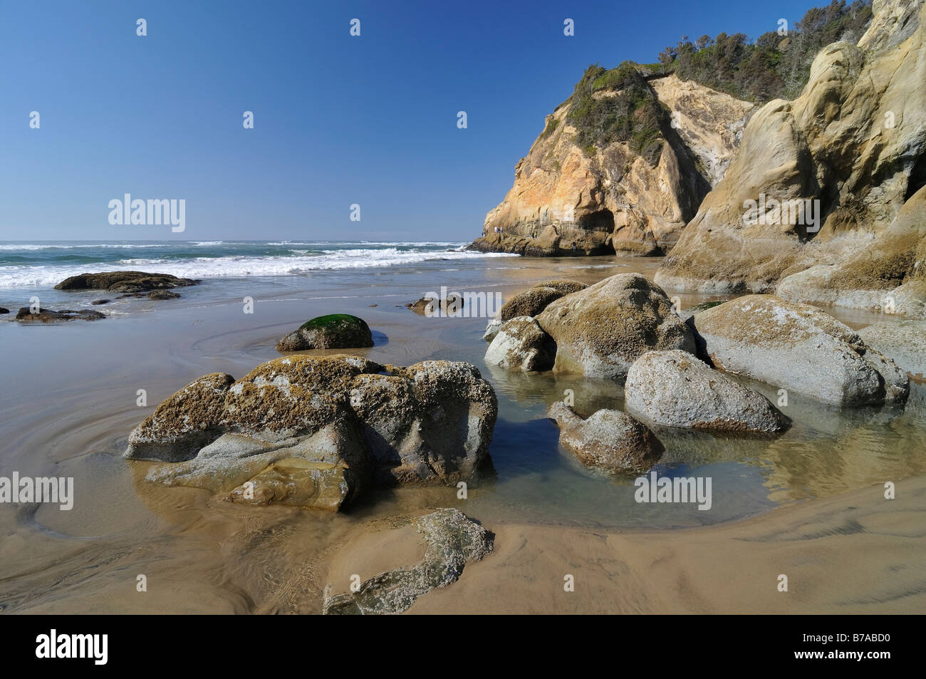 Beach, rocks, Hug Point State Park, Oregon, USA, North America Stock ...