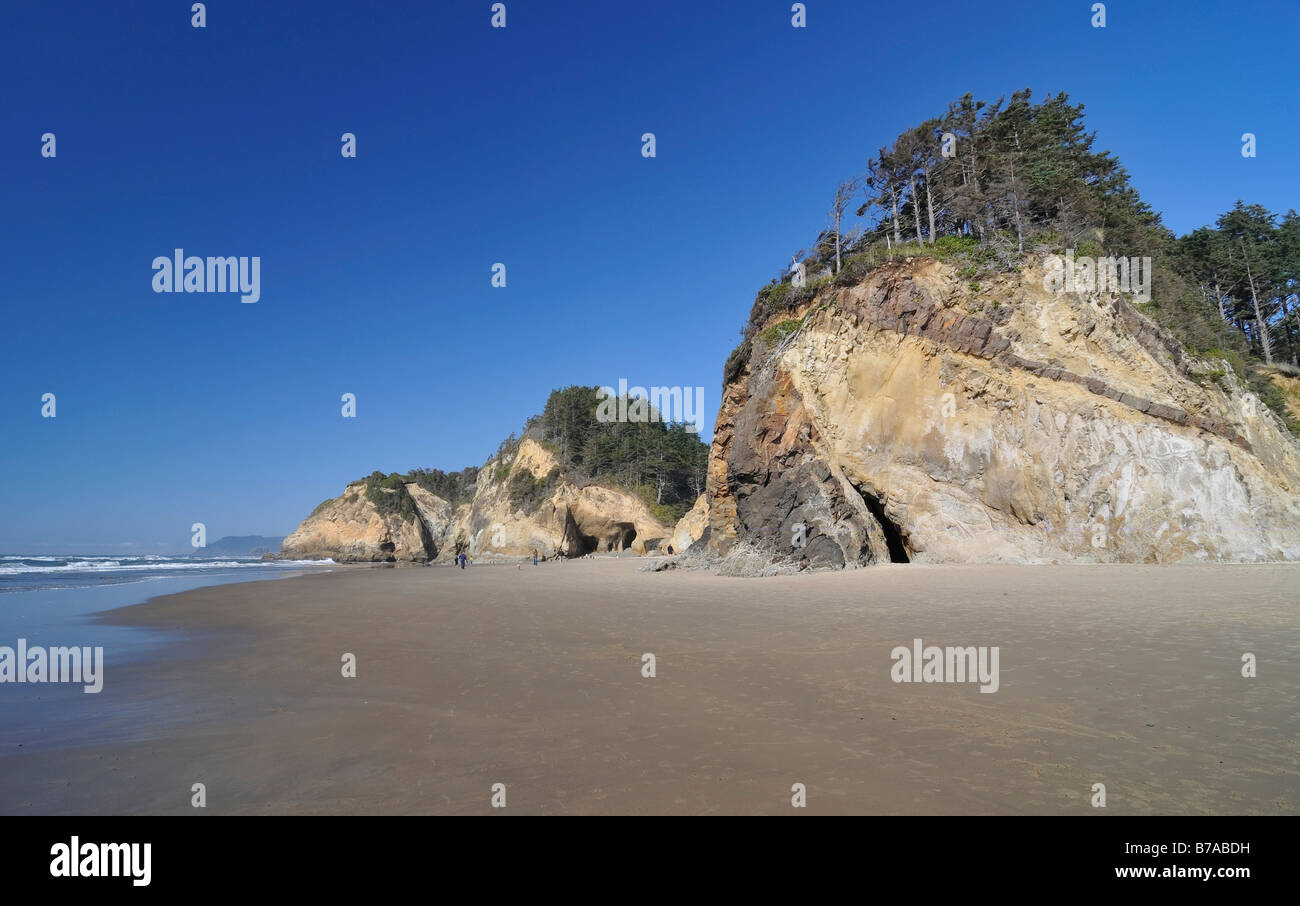 Beach, rocks, Hug Point State Park, Oregon, USA, North America Stock ...