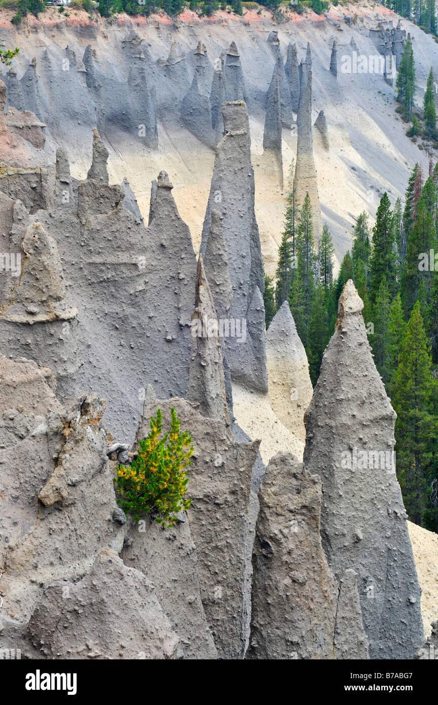 The Pinnacles', tourist attraction of Crater Lake National Park, Oregon ...