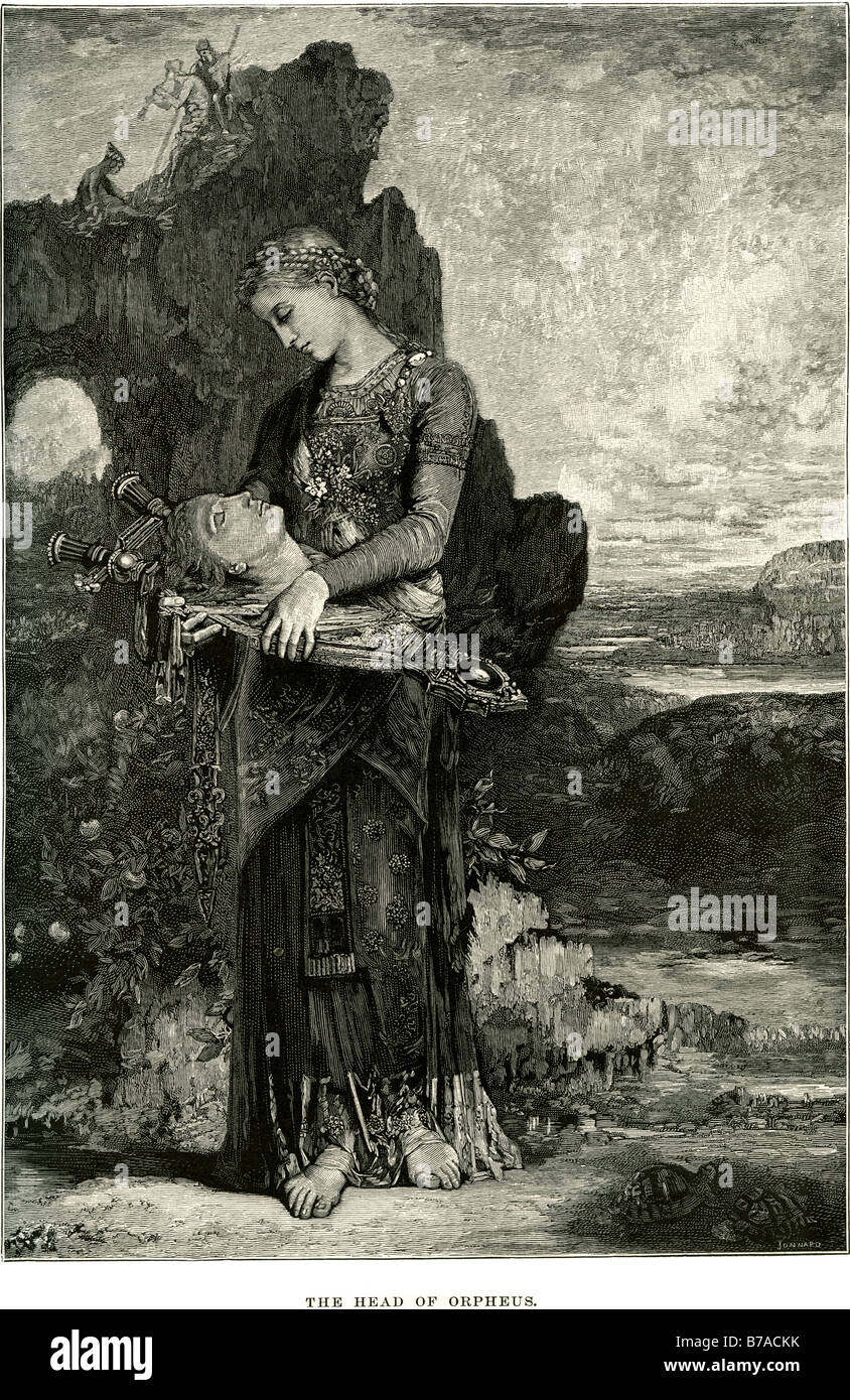 head orpheus dead death killed blood women sad mourning flue mounted ...