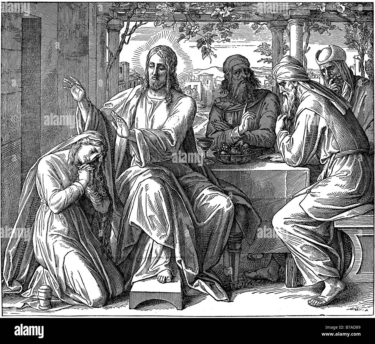 Jesus and the sinner woman Stock Photo - Alamy