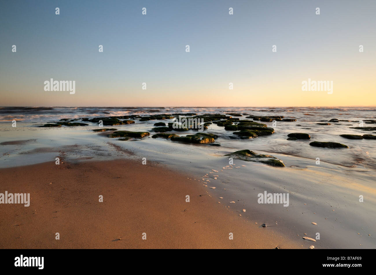 Exmouth Beach At Sunset, Devon UK Stock Photo - Alamy