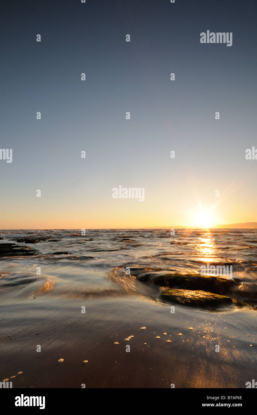Exmouth Beach At Sunset, Devon UK Stock Photo - Alamy